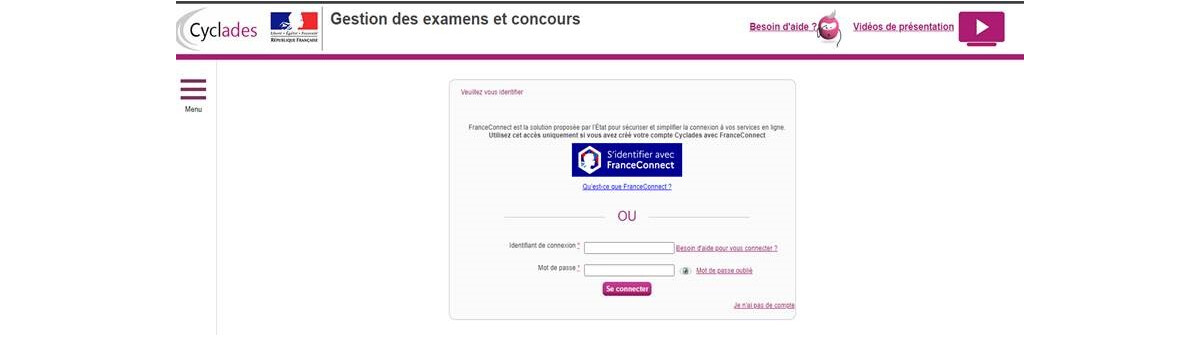 Connexion à CYCLADES - Portail candidats - SIEC - Maison des examens Connexion à CYCLADES - Portail candidats - SIEC - Maison des examens
